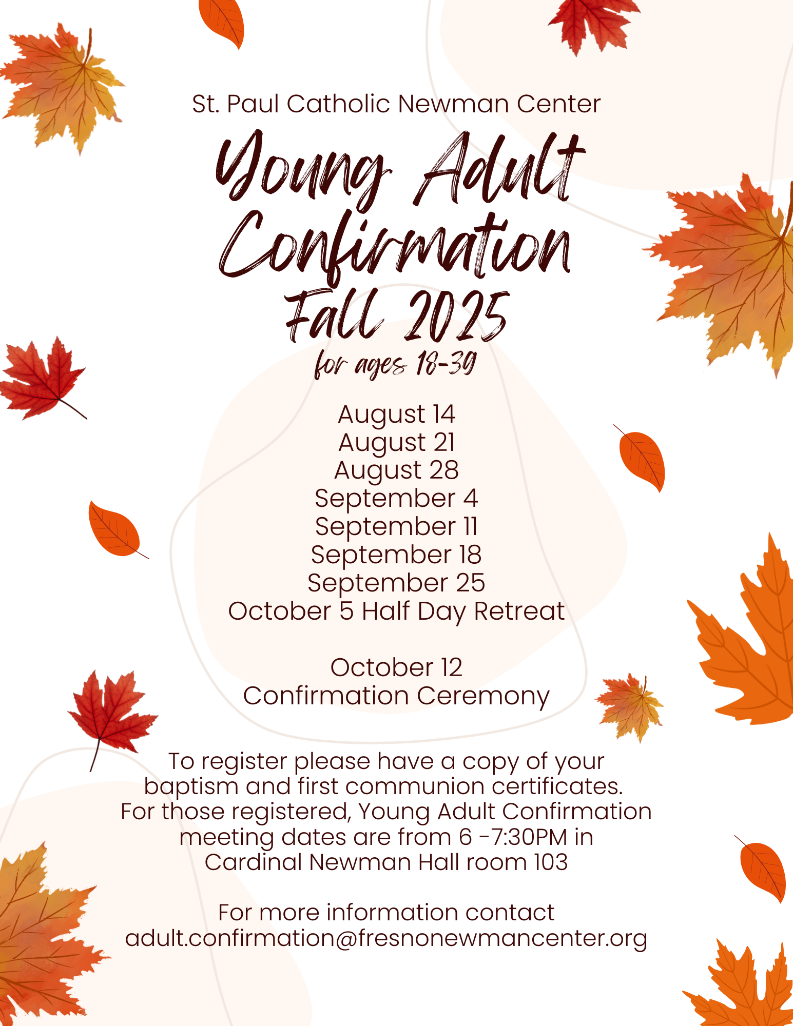 Young Adult Confirmation | St. Paul Catholic Newman Center